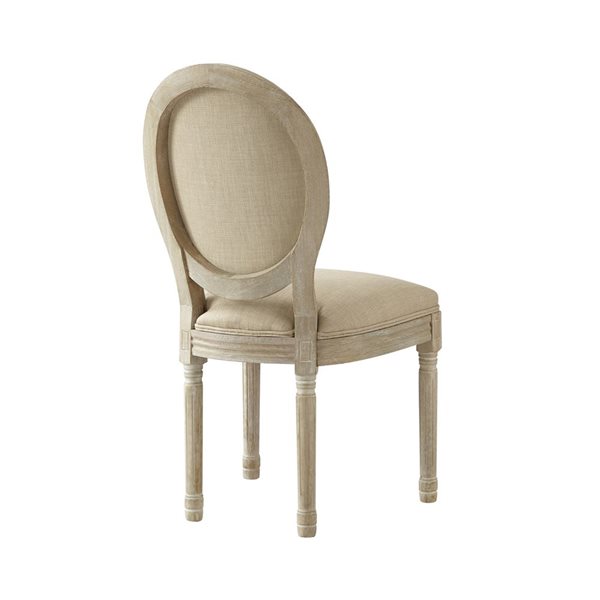 Rustic Manor Edna Traditional Upholstered Beige Linen Dining Chair ...