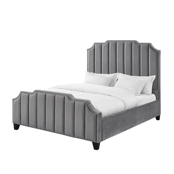 Inspired Home Aizen Grey Queen Platform Bed BD404-02GRQ-LAC | RONA