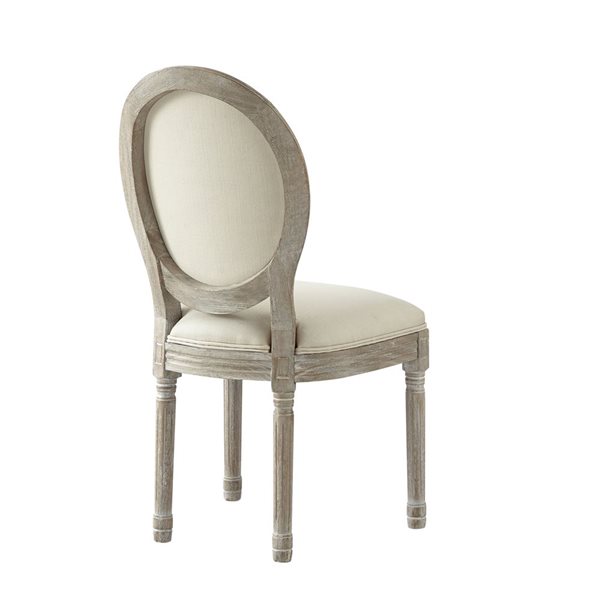 Rustic Manor Edna Traditional Upholstered Cream White Linen Dining ...