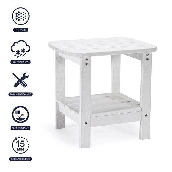 Inspired Home Keiry White 15-in x 18-in Weatherproof Faux Wood Outdoor ...