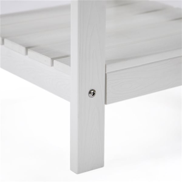 Inspired Home Keiry White 15-in x 18-in Weatherproof Faux Wood Outdoor ...