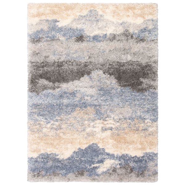 ECARPET Kristi Cream 5-ft 3-in x 7-ft 3-in Rectangular Indoor Area rug ...
