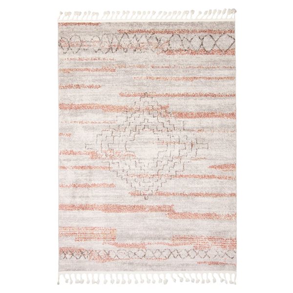 Tapis d'intérieur Kybella Aztec 5pi 2po x 7pi 5po rectangulaire ivoire ...