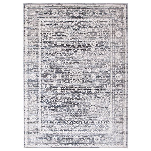 ECARPET Layla Grey/Cream 8-ft x 10-ft Rectangular Indoor Area rug ...