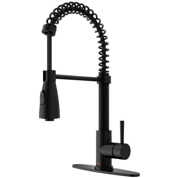 VIGO Brant Matte Black 1-Handle Deck Mount Pull-Down Kitchen Faucet ...