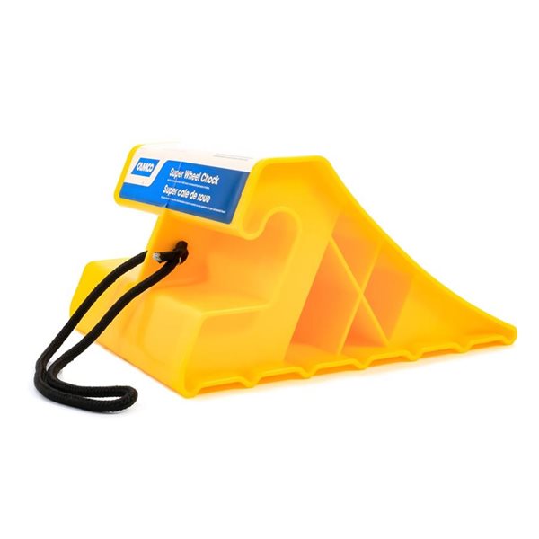 CAMCO Super Wheel Chock with Rope - Yellow 44475 | RONA