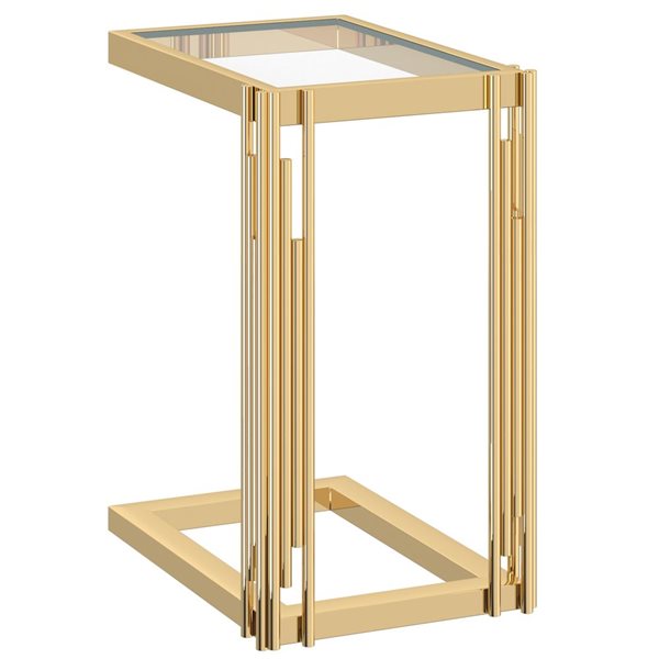 !nspire Gold Glass Rectangular End Table | RONA