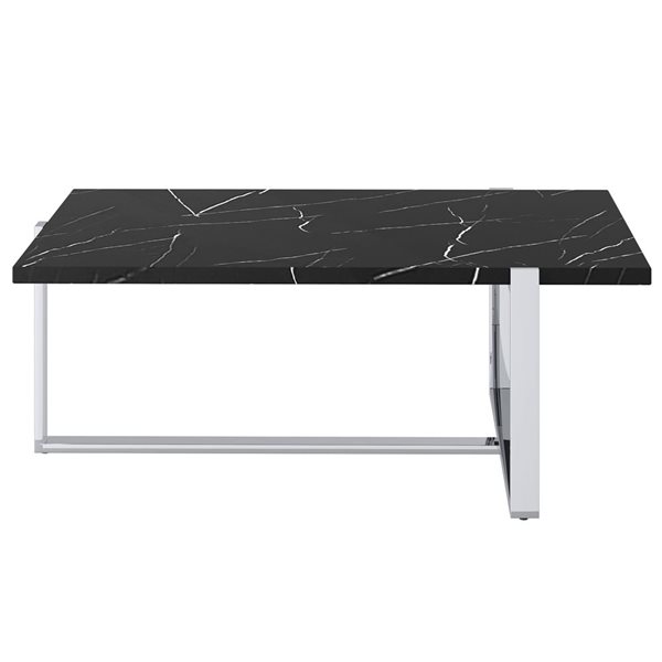 Table basse en granite et similimarbre de 26 po par !nspire, noir et ...