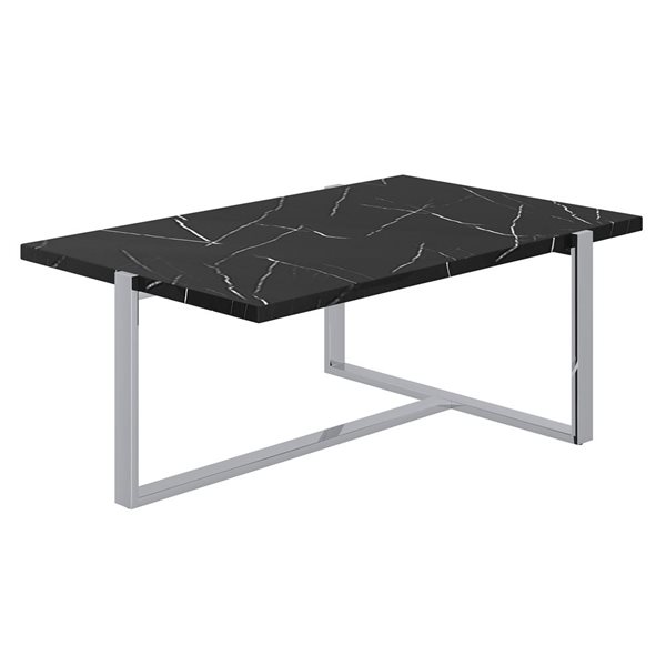 Table basse en granite et similimarbre de 26 po par !nspire, noir et ...