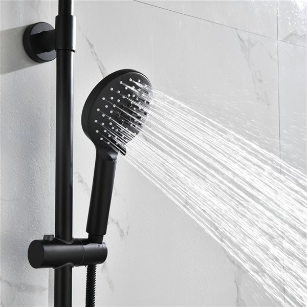 WELLFOR 2-Function Shower System with 10-in ABS Shower Head in Matte ...