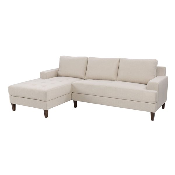 CorLiving Madelyn Modern Polyester Sectional Sofa in Beige LSG-995-R | RONA