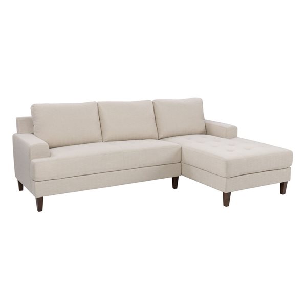 CorLiving Madelyn Modern Beige Polyester Sectional Sofa LSG-995-T | RONA