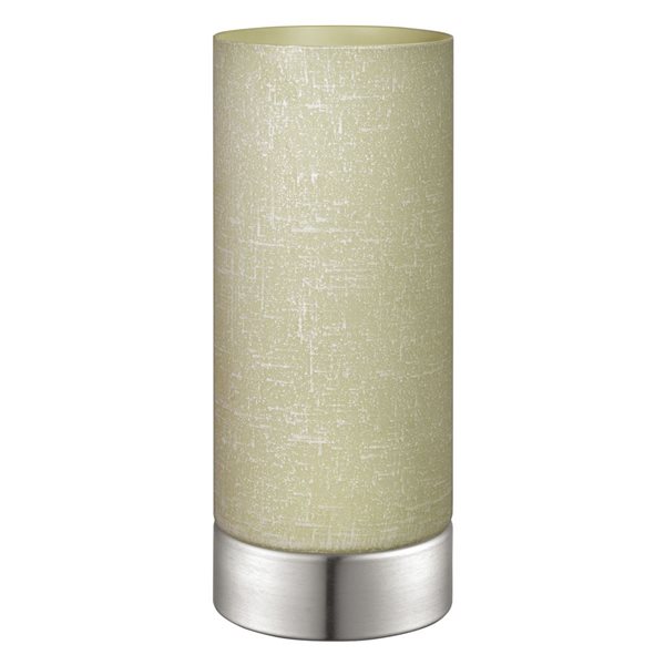 EGLO Myna 9.38-in Matte Nickel Table Lamp with Cream Linen Glass Shade ...
