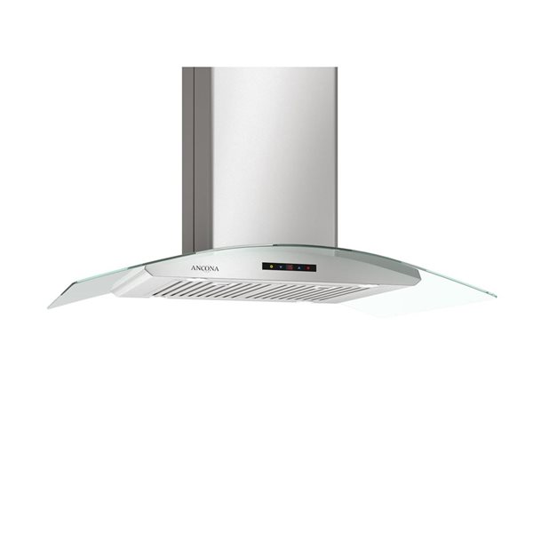 Ancona 36-in Stainless Steel Glass Canopy Island Mount Range Hood AN ...
