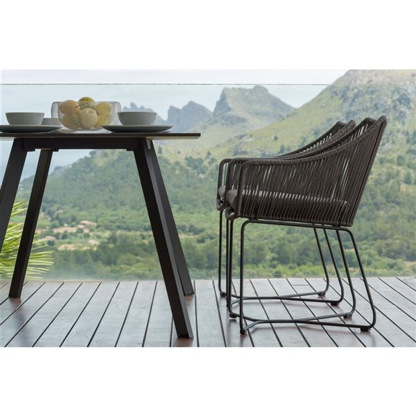 LifestyleGarden Opal Patio Dining Set Gray Chairs/Bench/Table 4-piece ...