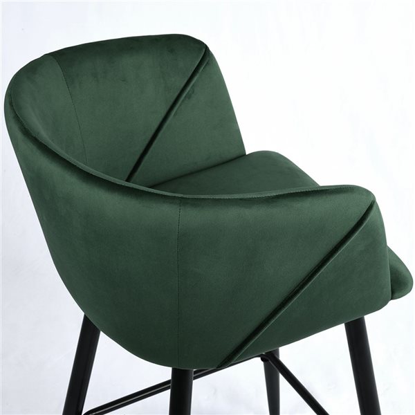 Homycasa Aldridge Upholstered Green Bar Stools with Back Bar Chair 30 ...