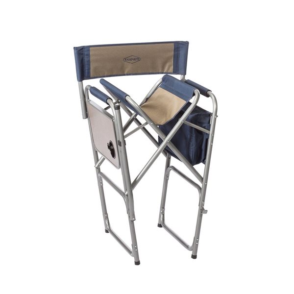 Kamp-Rite Tan and Blue Folding High Back Director's Chair with Table ...