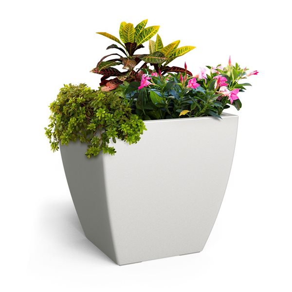 Mayne Kobi 24-in White Self Watering Square Planter 8889-W | RONA