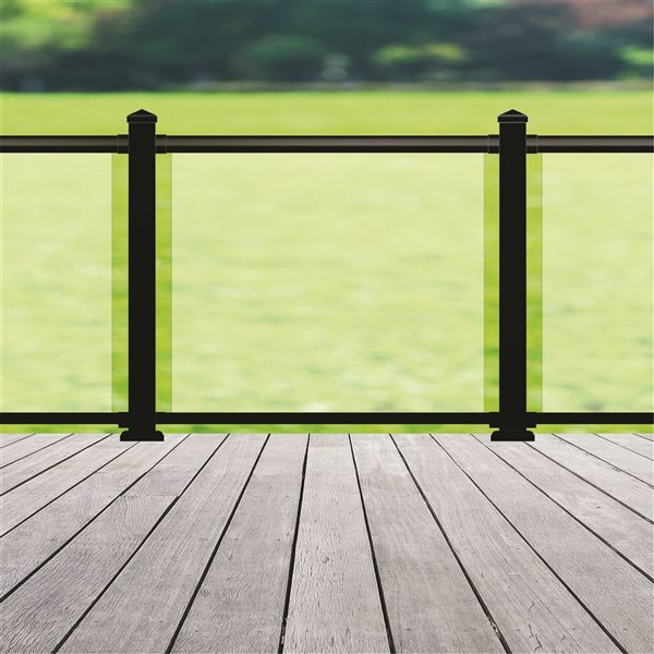 Nuvo Iron Tempered Glass Railing Panel 42-in x 42-in of Clear Glass ...