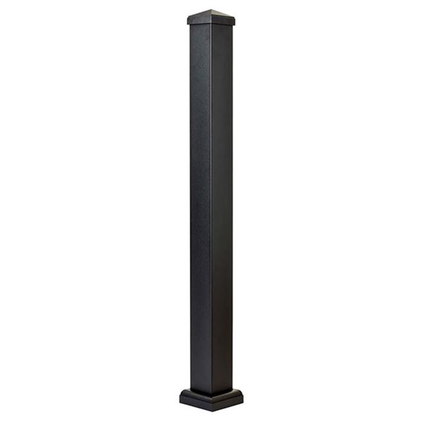 Nuvo Iron Deck Post 3 x 3 X 44-in Surface-Mounted in Black Aluminum ...