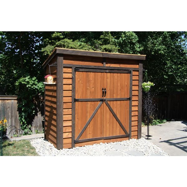 Outdoor Living Today 4-ft X 8-ft Lean-to Cedar Garden Shed with Double ...