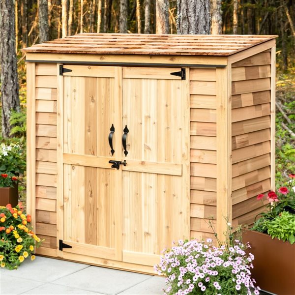 Outdoor Living Today 3-ft X 6-ft Lean-to Cedar Wood Garden Shed ...