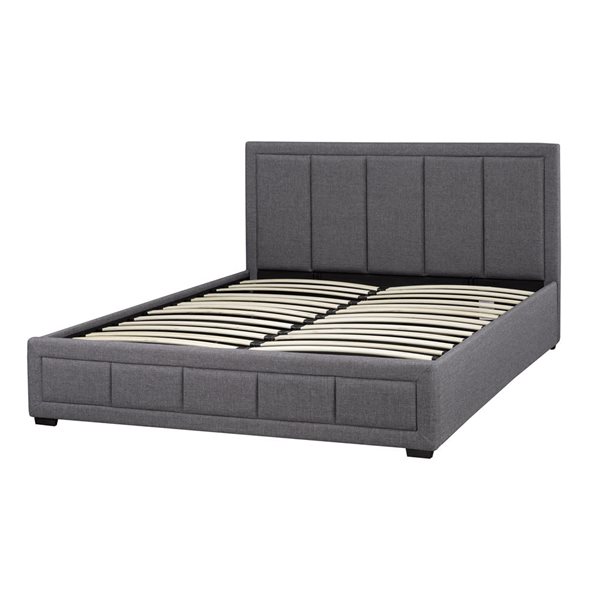 Brassex Inc. Avion Grey King Platform Bed with Integrated Storage LX82K ...