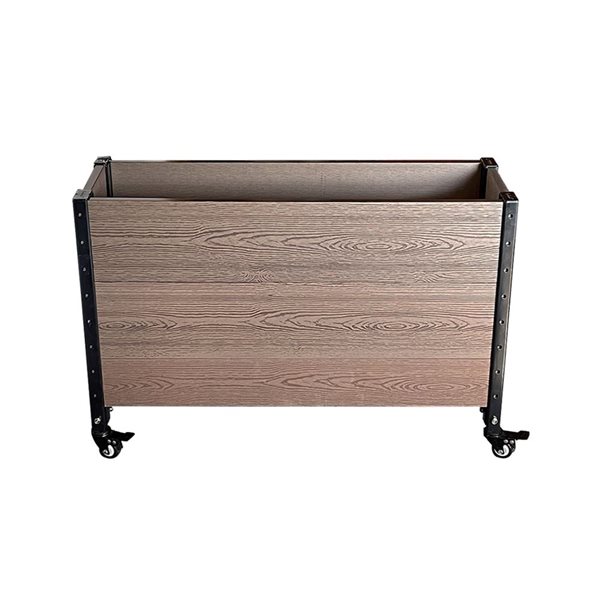 Everbloom Deep Trough Mobile Planter 12 x 36 x 24-in Brown K2112 | RONA