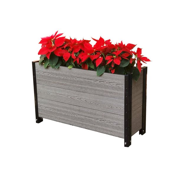 Everbloom Deep Trough Planter 12 x 36 x 21-in Grey E213612G | RONA