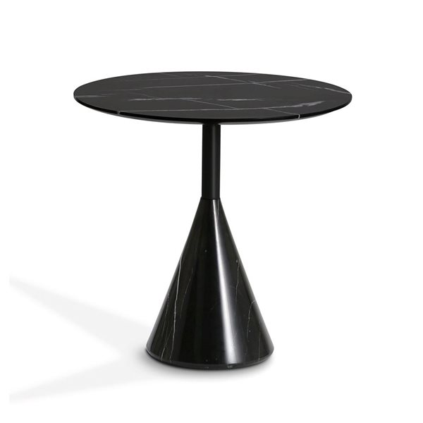 Table d'appoint ronde Cosette en granit/marbre noir GFURN ST8644-60A-BK ...
