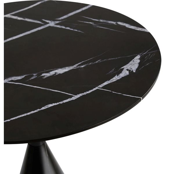 Table d'appoint ronde Cosette en granit/marbre noir GFURN ST8644-60A-BK ...