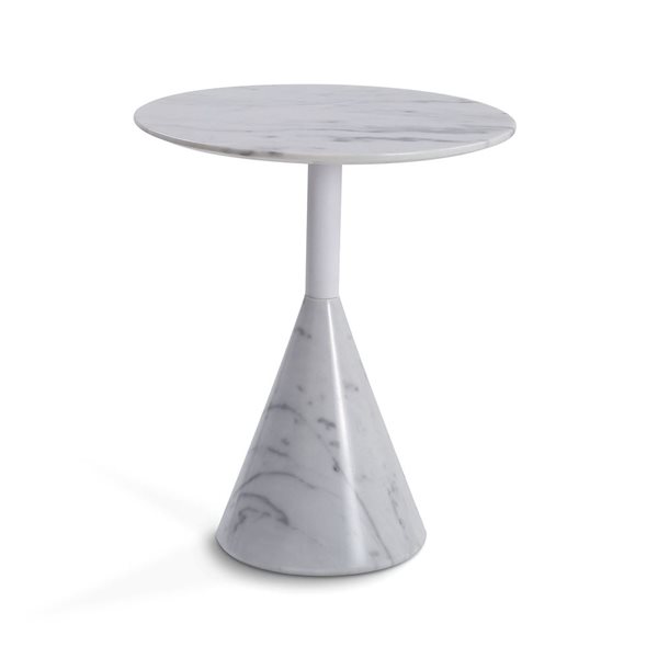 Table d'appoint ronde Cosette en granit/marbre blanc GFURN ST8644-50A ...