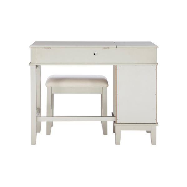 Linon Home Decor 38-in Nicoll Silver Makeup Vanity LLWSC224 | RONA