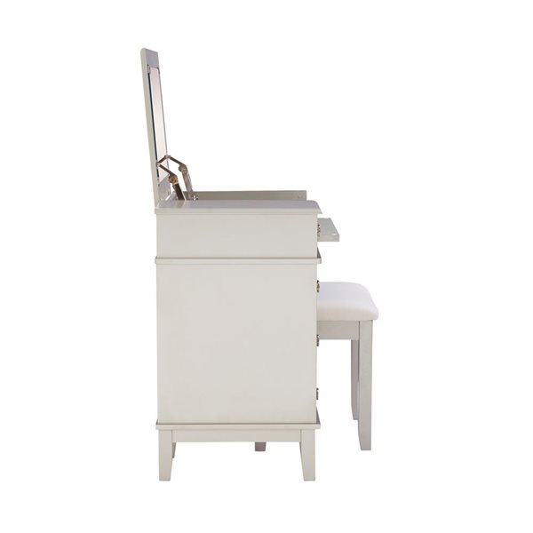Linon Home Decor 38-in Nicoll Silver Makeup Vanity LLWSC224 | RONA