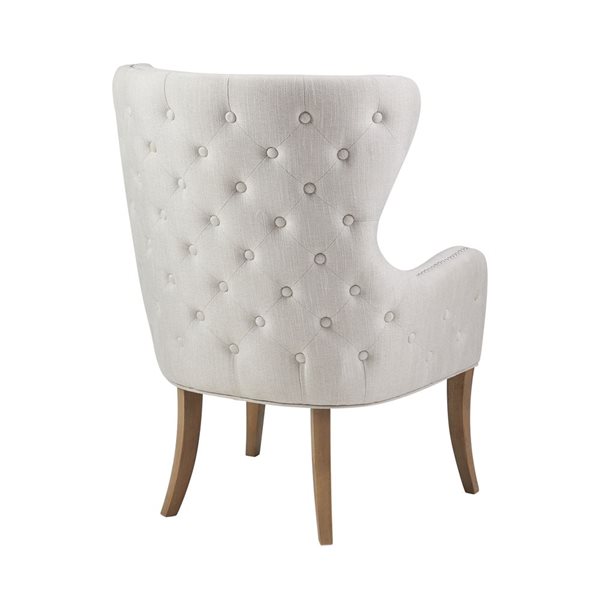 Linon Home Decor Sheraton Farmhouse Natural Wingback Chair LLWSC137 RONA