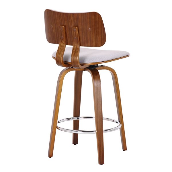 !nspire 26-in Grey and Walnut Mid-Century Modern Counter Stool with ...