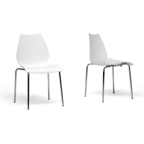 Baxton Studio Overlea Contemporary Side Chair with Metal Frame - Set of ...