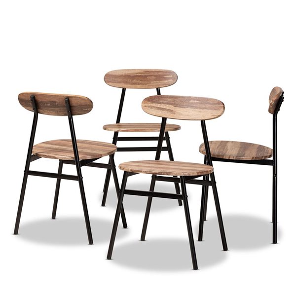 Baxton Studio Sherwood Transitional Side Chair with Wood Frame - Set of ...