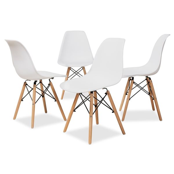 Baxton Studio Jaspen Contemporary Side Chair with Wood Frame - Set of 4 ...