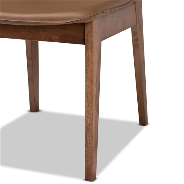 Baxton Studio Afton Traditional Faux Leather Upholstered Side Chair ...