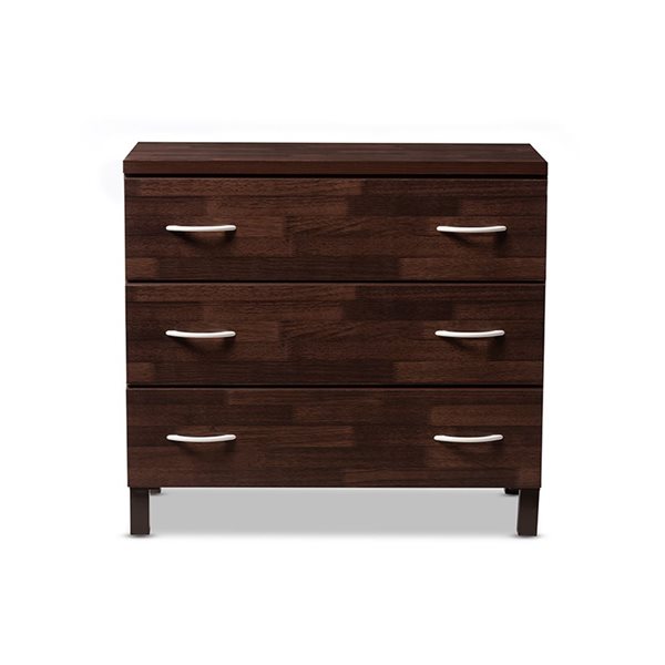 Baxton Studio Maison Brown 3-Drawer Standard Chest 6490-LWC | RONA