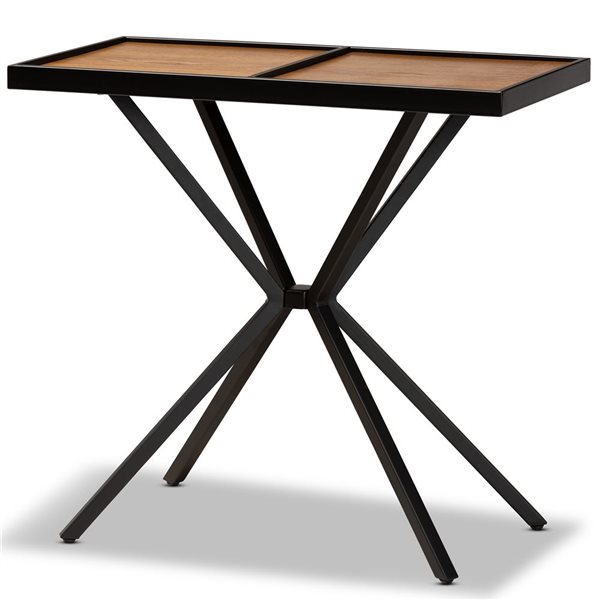 Baxton Studio Carlo Walnut Brown/Black Modern Console Table 11011-LWC ...