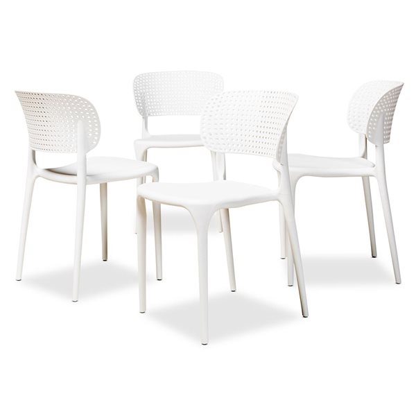 Baxton Studio Rae Contemporary Side Chair with Plastic Frame - Set of 4 ...