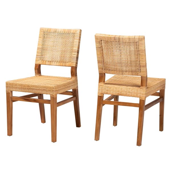 Baxton Studio Lesia Contemporary Side Chair with Wood Frame - Set of 2 ...