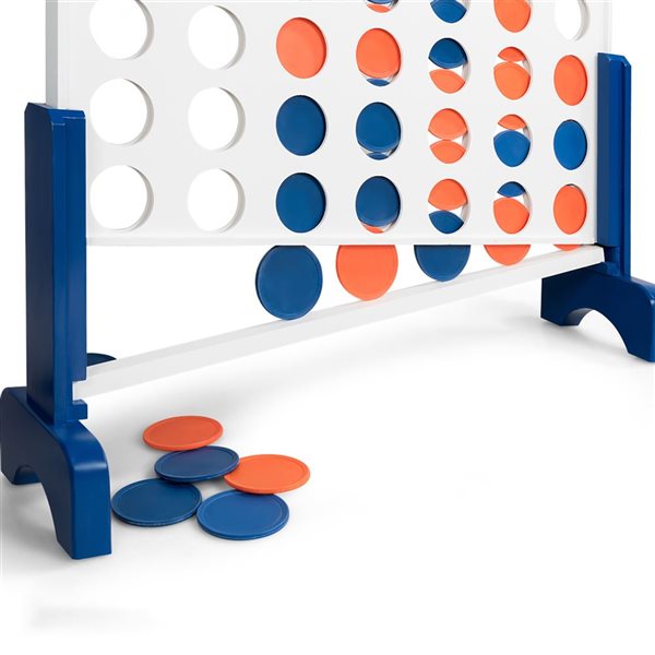 Costway Giant Wooden 4-in-a-Row Game For Adults and Kids with Carrying ...