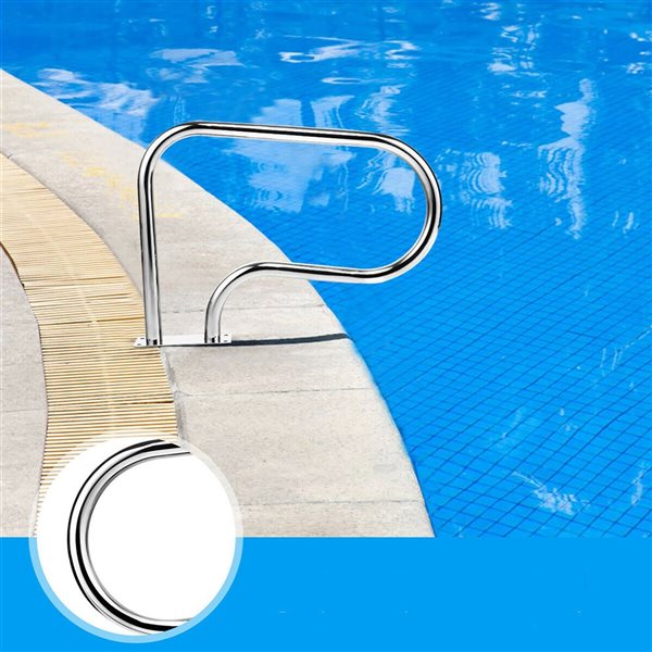Costway Pool Handrail Stainless Steel with Base Plate OP70058 | RONA