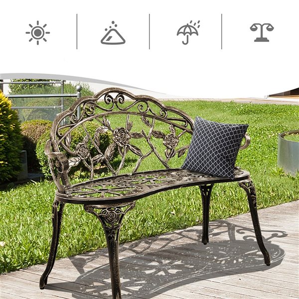 Costway 21-in x 31-in Bronze Garden Bench OP2780CP | RONA