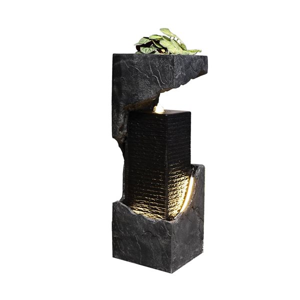 HI-LINE GIFT LTD. Hi-Line Gift Outdoor Waterfall Fountain with Warm ...
