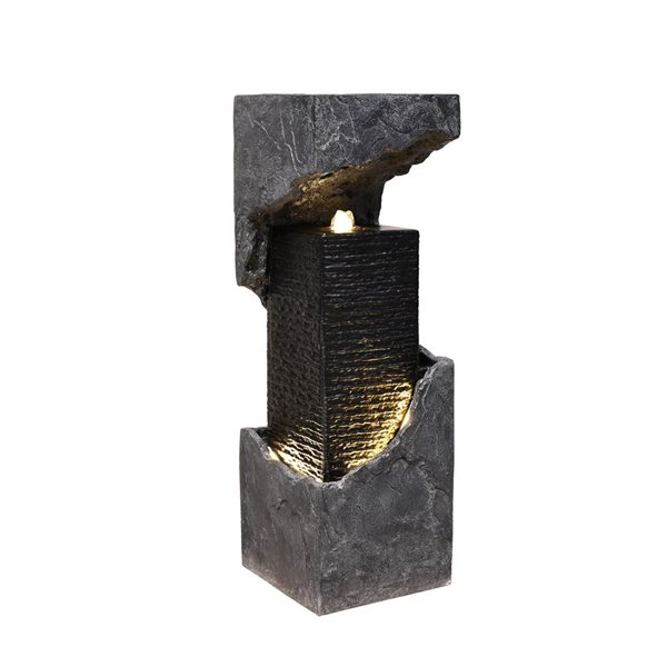 HI-LINE GIFT LTD. Hi-Line Gift Outdoor Waterfall Fountain with Warm ...