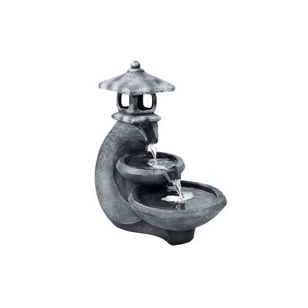 HI-LINE GIFT LTD. Hi-Line Gift Pagoda Tiered Outdoor Fountain with 3 ...